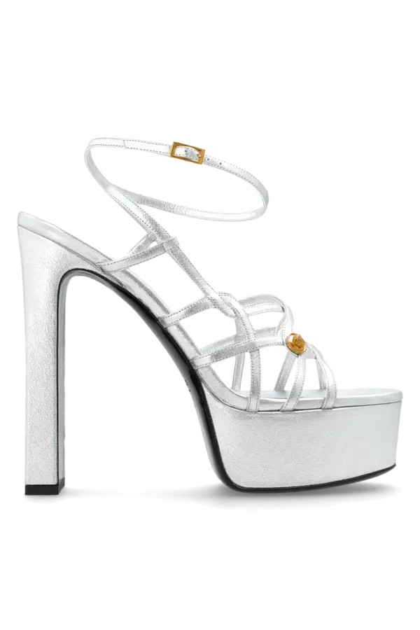 Versace Leather Wedge Sandals