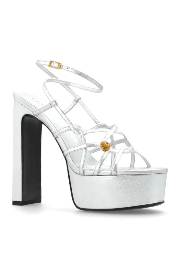 Versace Leather Wedge Sandals