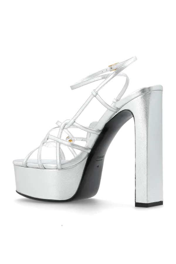 Versace Leather Wedge Sandals