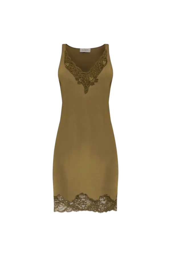Balmain Dress With Lace Trim - Green