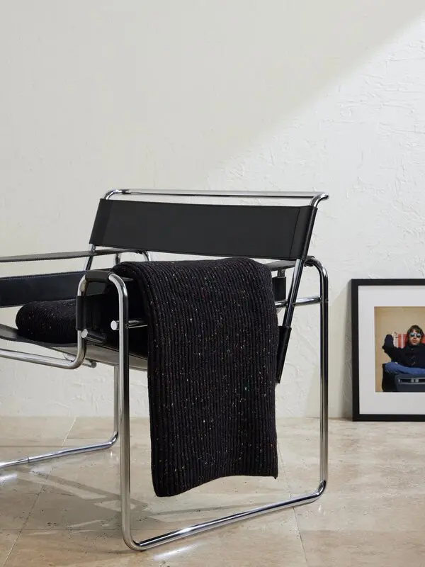 Inis Meáin Fisherman's Ribbed Wool And Cashmere-blend Blanket