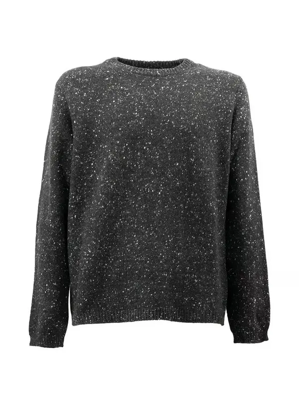 BERGFABEL Flecked-knit Crew-neck Sweater - Grey