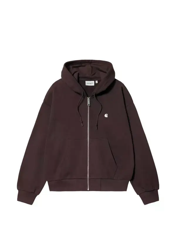 Carhartt Work In Progress Casey Logo-embroidered Zip-up Hoodie - Brown