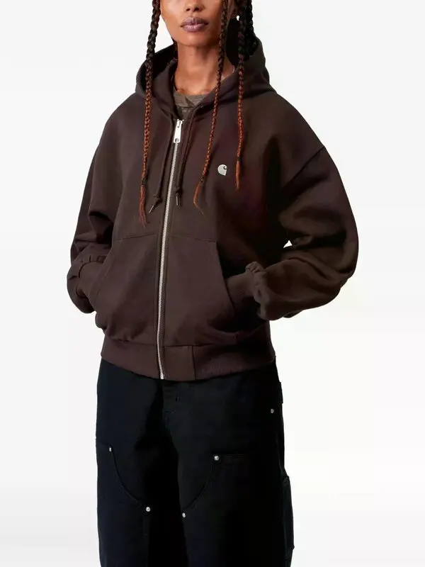 Carhartt Work In Progress Casey Logo-embroidered Zip-up Hoodie