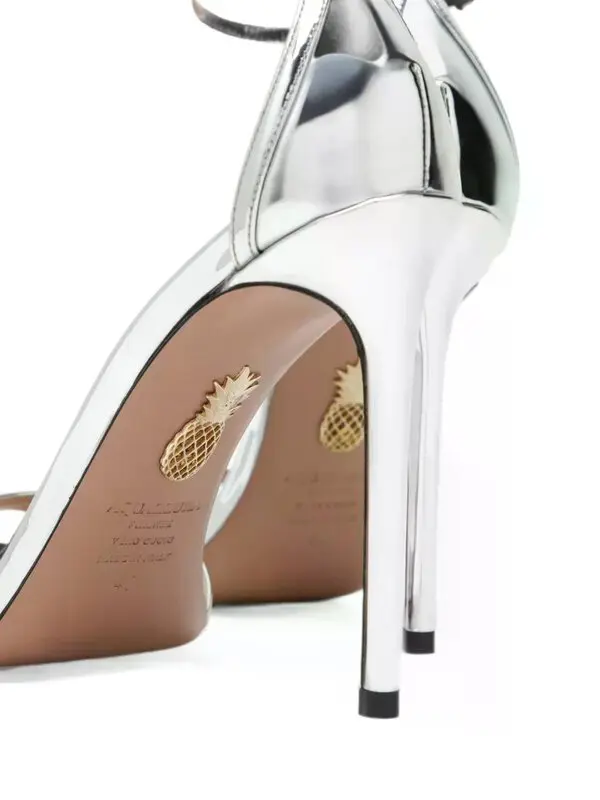 AQUAZZURA Nuda Metallic-effect Sandals