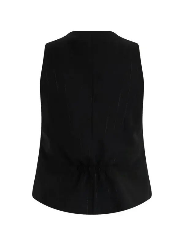 Tagliatore Pinstripe-pattern V-neck Waistcoat - Black