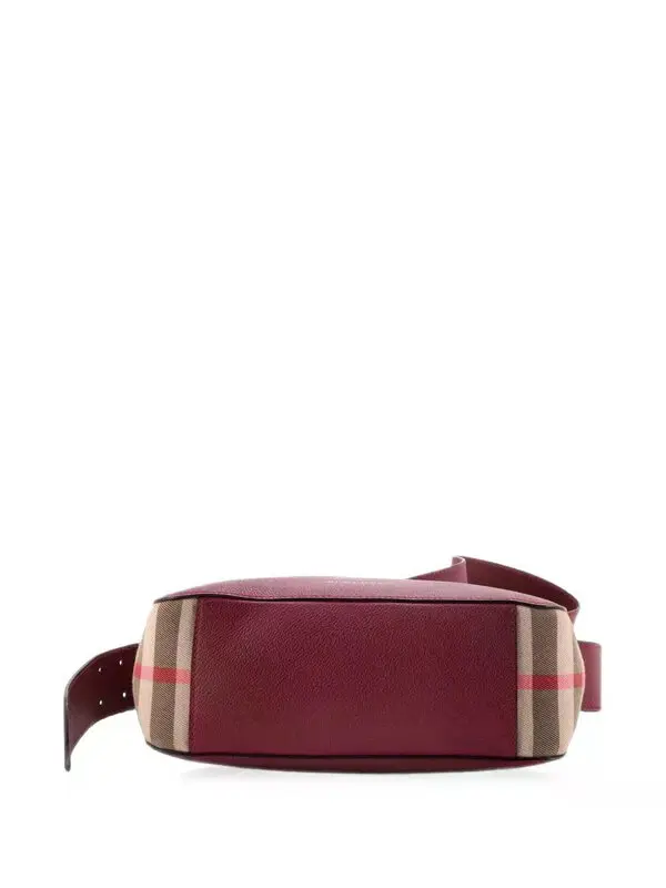 Burberry Helmsley Leather With House Check Canvas Small Crossbody Bag