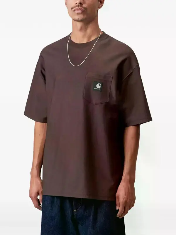 Carhartt Work In Progress Og Loose Logo-patch Pocket T-shirt - Brown