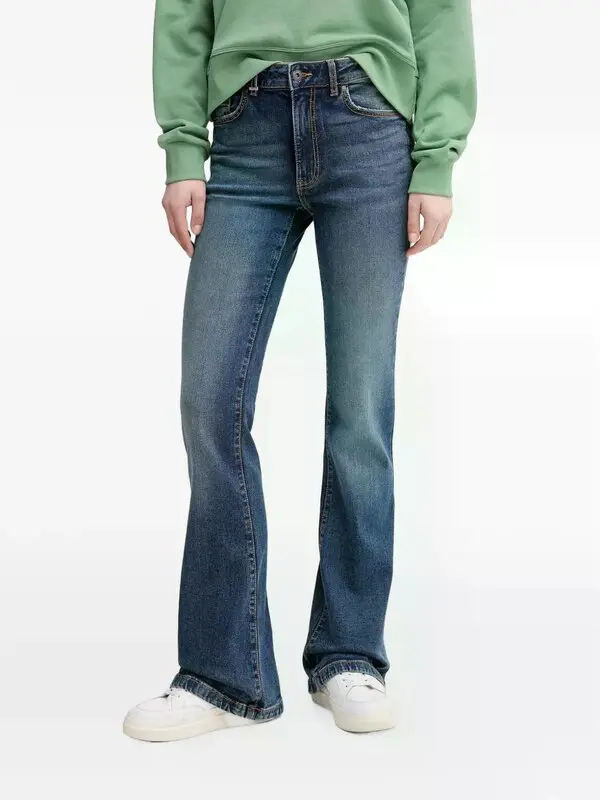 BENETTON Faded Flared-leg Jeans