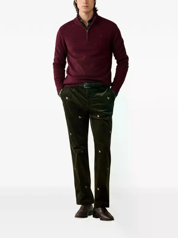 HACKETT LONDON Lambswool Quarter-zip Sweater