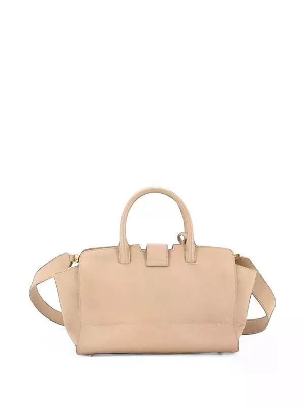 Saint Laurent Monogram Cabas Downtown Leather Baby Satchel - Neutrals