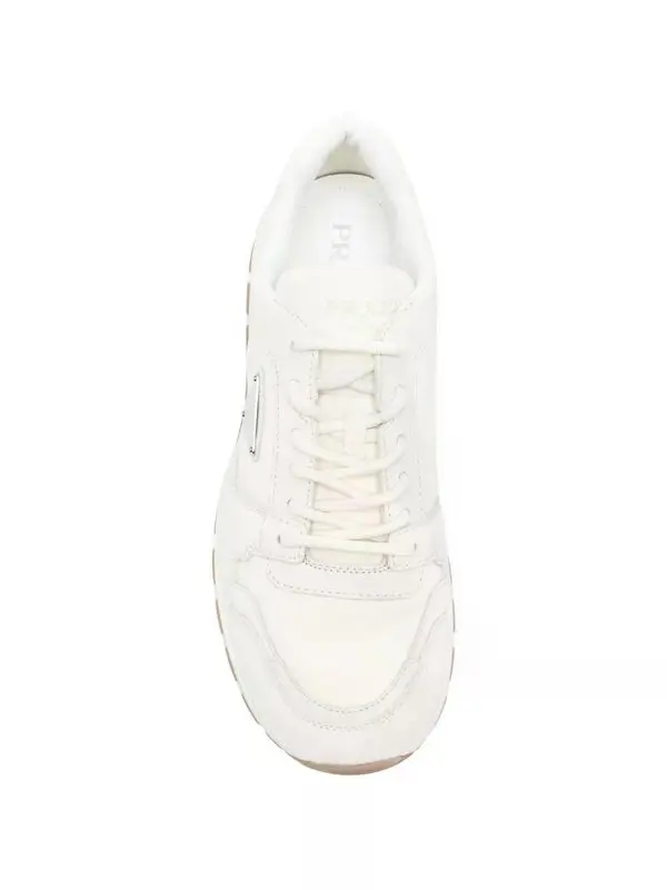Prada Logo-plaque Sneakers - Neutrals
