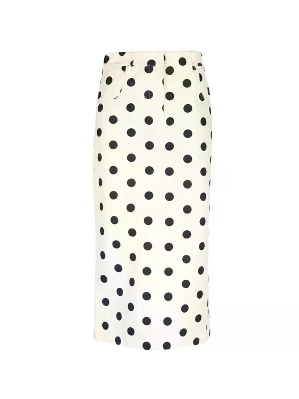 FRANCOISE PINTON - PARIS Polka Dot-print Skirt - Neutrals