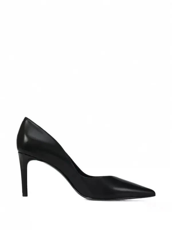 POTAMY Point-toe Leather Heeled Pumps