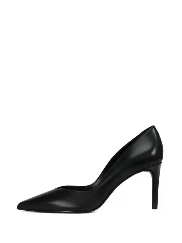 POTAMY Point-toe Leather Heeled Pumps