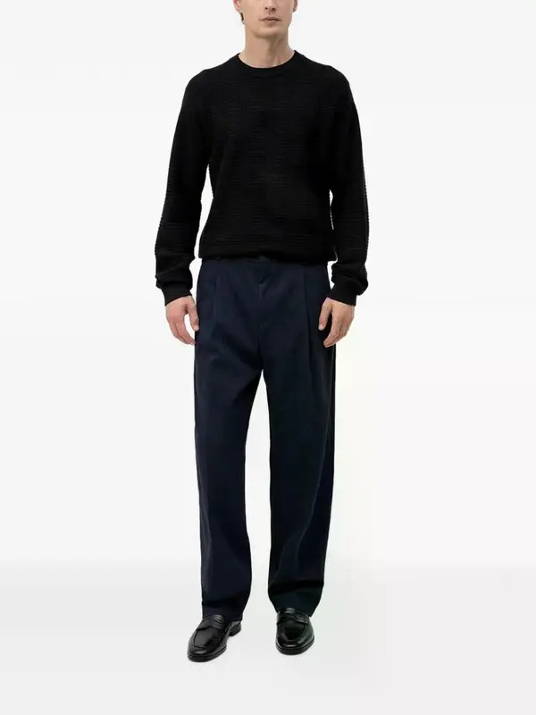 Hugo Waffle-knit Crew Neck Sweater