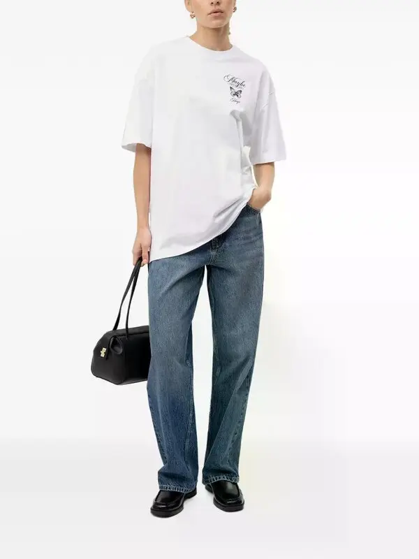 Hugo Loose-fit Wide-leg Jeans In Rigid Cotton - Blue
