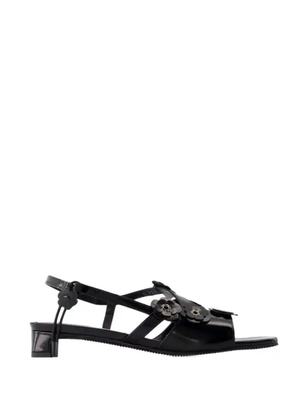 Cecilie Bahnsen Floral-appliqué Calfskin Sandals