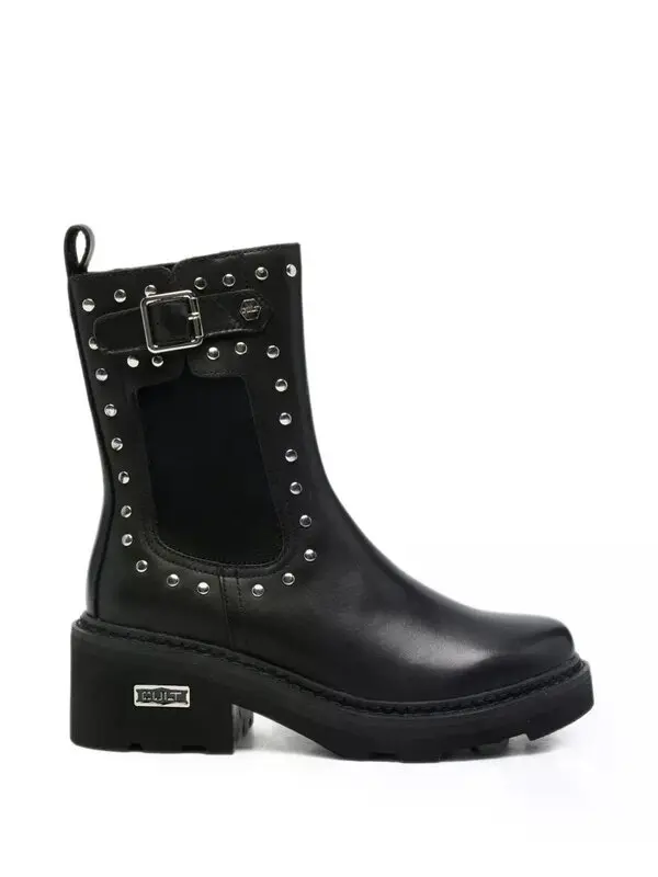 CULT Grace Stud-embellished Buckled Boots - Black