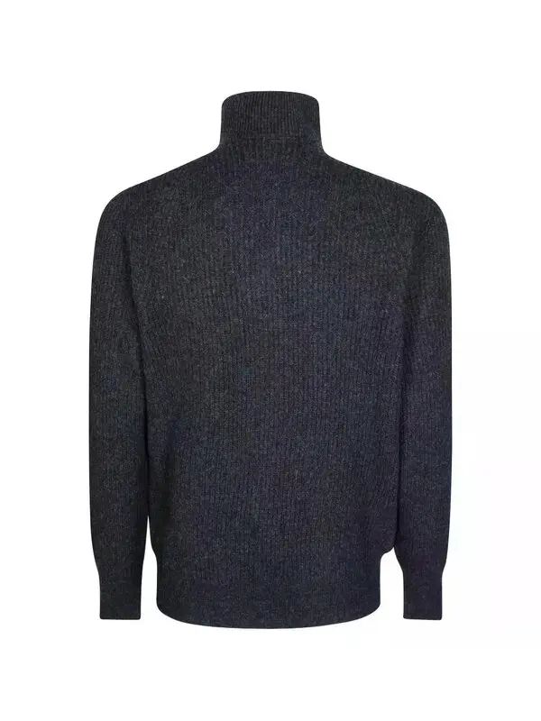 AMARANTO Half-zip Ribbed Sweater