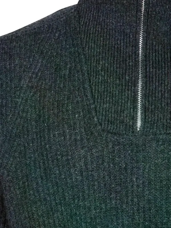 AMARANTO Half-zip Ribbed Sweater