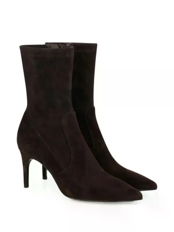 POTAMY Suede Point-toe Heeled Ankle Boots