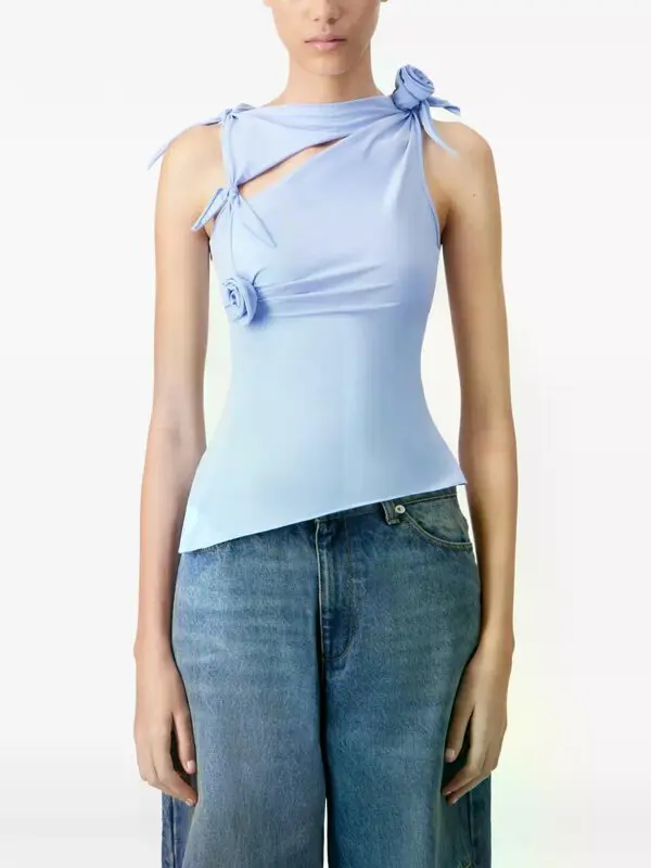 Coperni Flower Top Asymmetric-cut With Knotted Details
