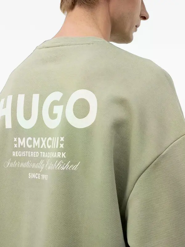 Hugo Logo-print Sweatshirt In Cotton Terry