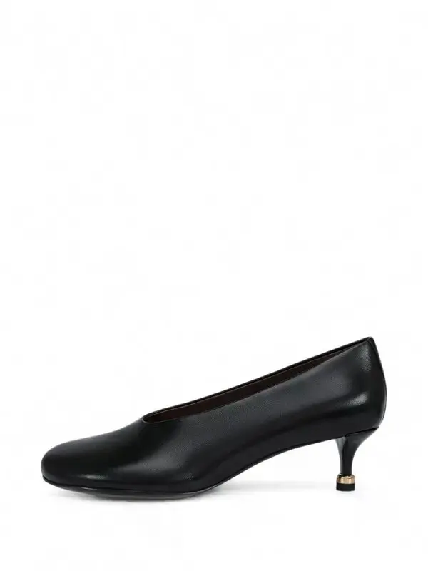 POTAMY Round-toe Leather Heeled Pumps