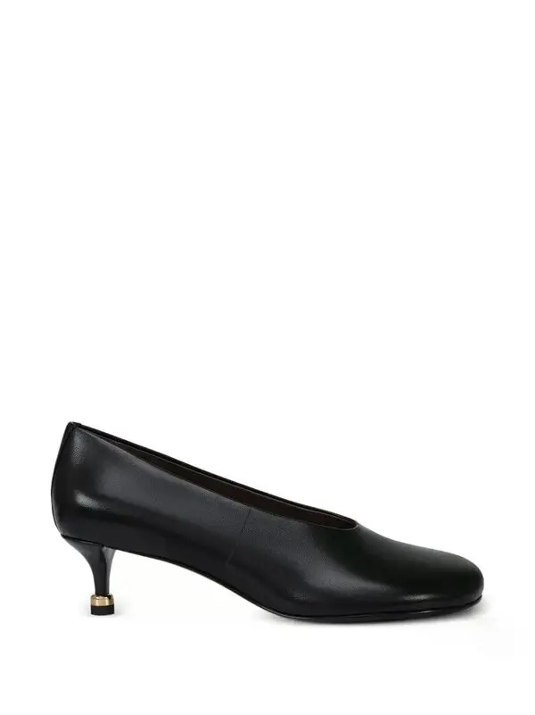 POTAMY Round-toe Leather Heeled Pumps