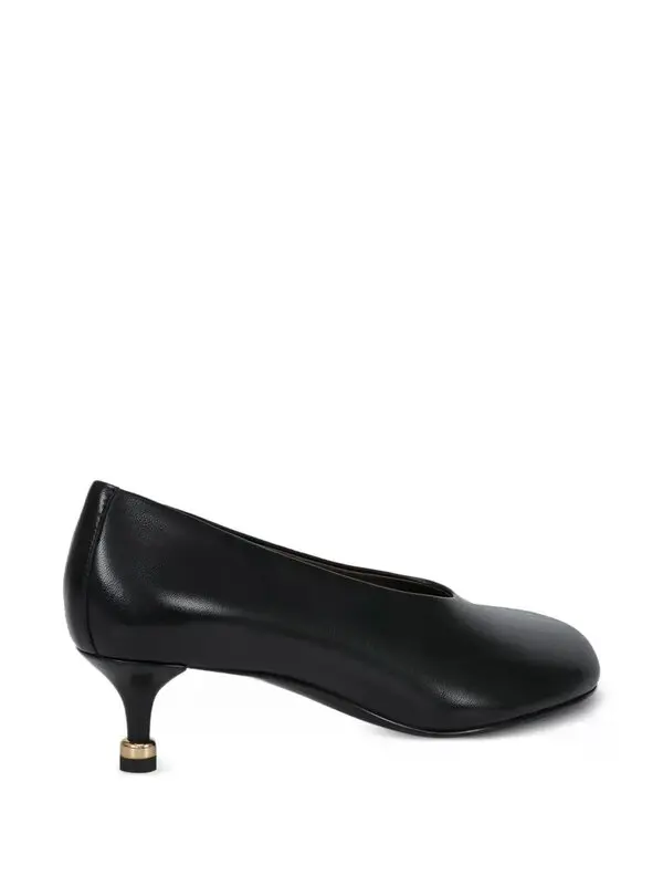 POTAMY Round-toe Leather Heeled Pumps
