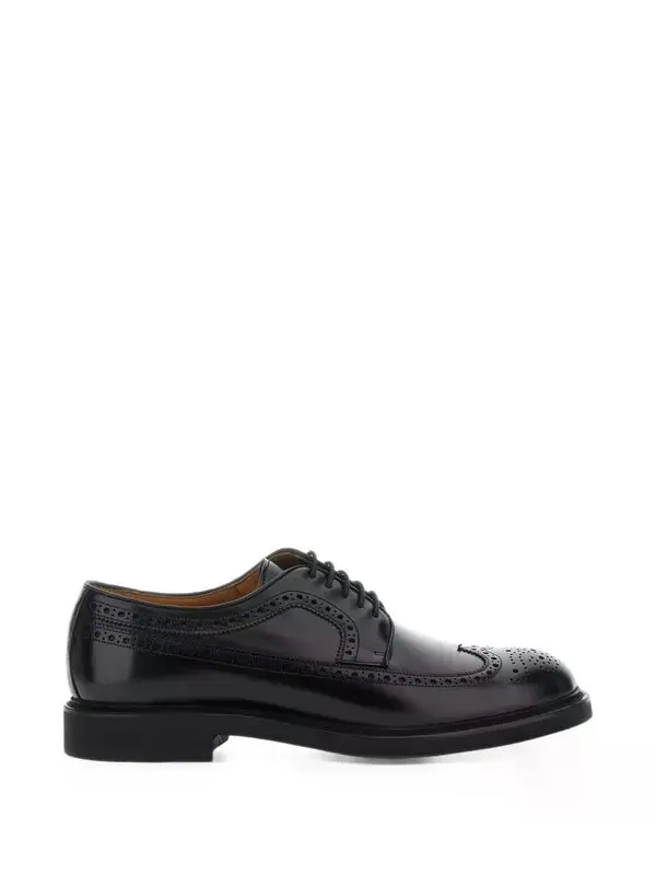 BERWICK 1707 Leather Brogue Shoes - Black