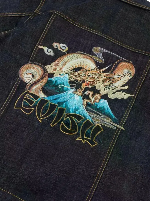 EVISU Dragon-embroidered Denim Jacket
