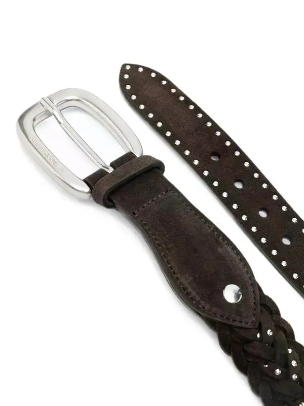 GOLDEN GOOSE Houston Braided Micro-stud Belt