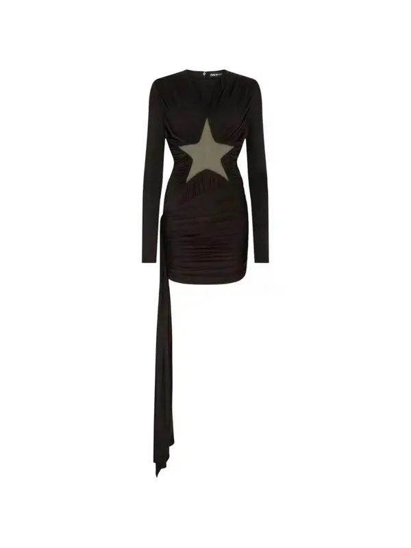 David Koma Star Patch Ruched Mini Dress