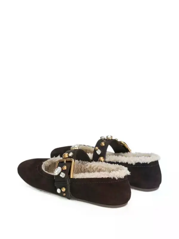Dolce & Gabbana Embellished Suede Ballet Flats