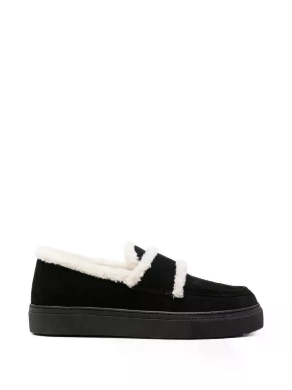Inuikii Shearling Trim Loafers - Black