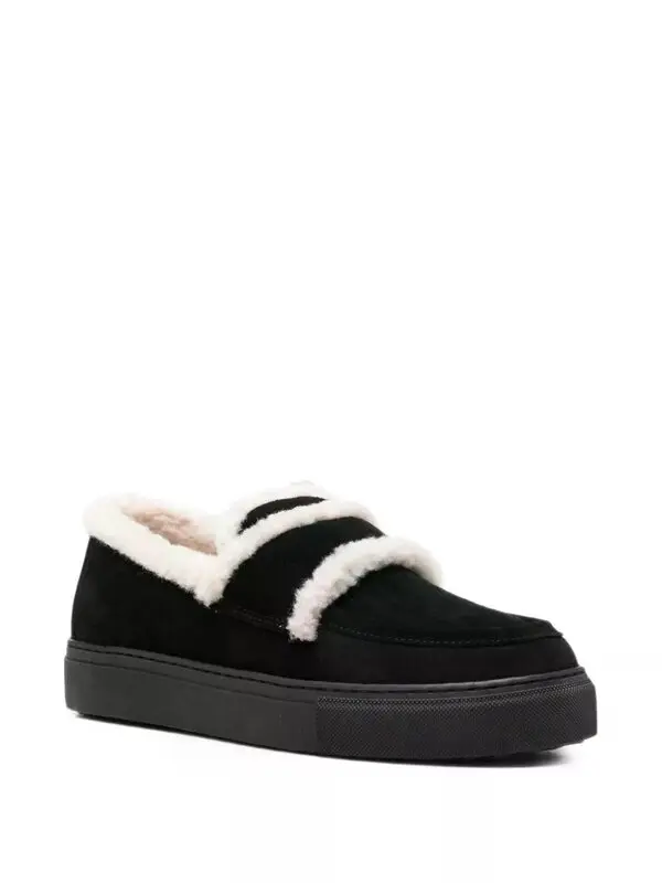 Inuikii Shearling Trim Loafers - Black