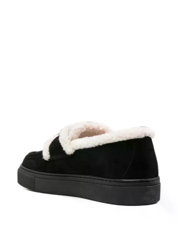 Inuikii Shearling Trim Loafers - Black