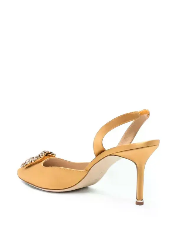 Manolo Blahnik Hangisli Crystal-buckle Slingback Pumps
