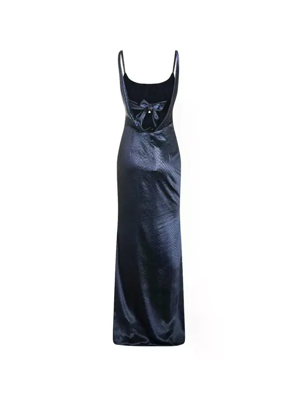 Elisabetta Franchi Snakeskin-effect Bow-detail Maxi Dress