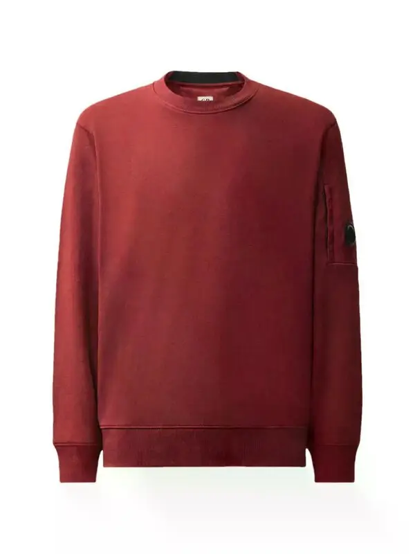 C.P. COMPANY Diagonal-raised-fleece Lens Crewneck Sweatshirt - Red