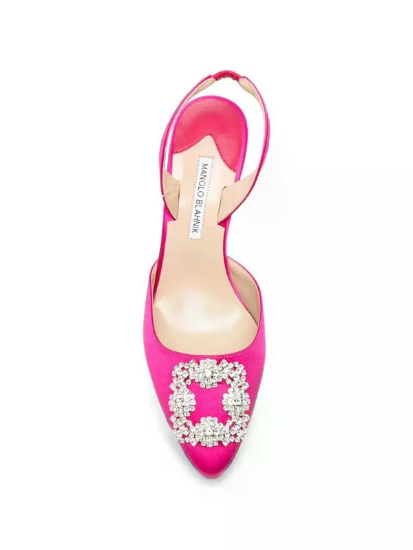 Manolo Blahnik Hangisli Crystal-buckle Pumps