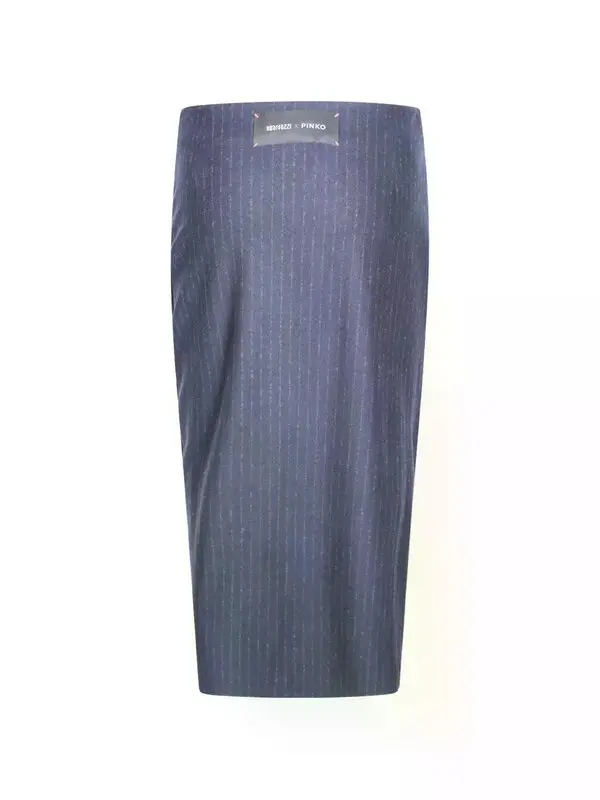 Pinko Pinstriped Draped Midi Skirt
