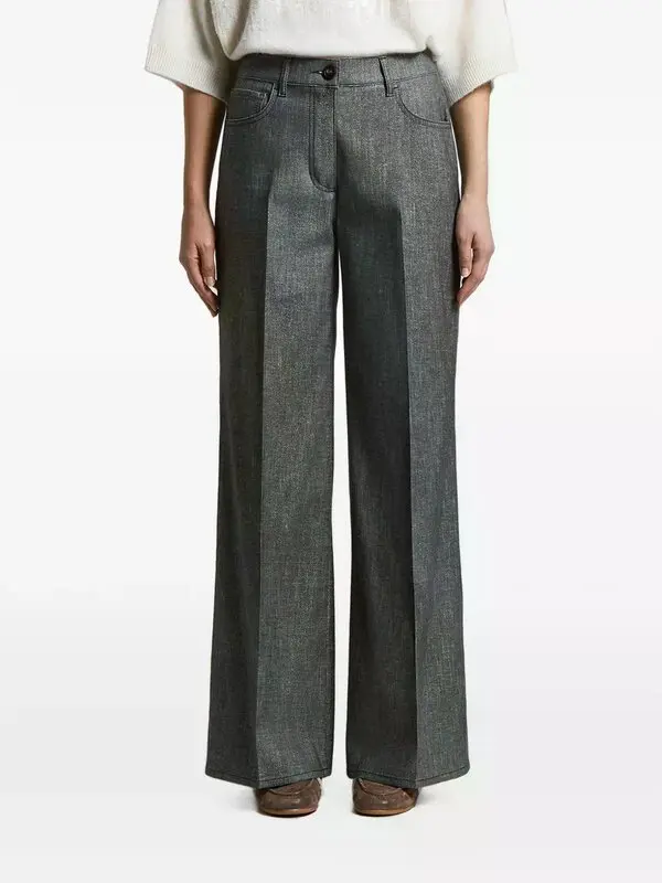 Peserico Metallic-effect Trousers - Grey