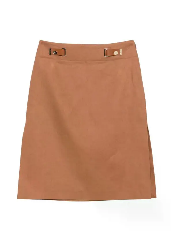 Fendi Buckle-detail Midi Skirt - Brown