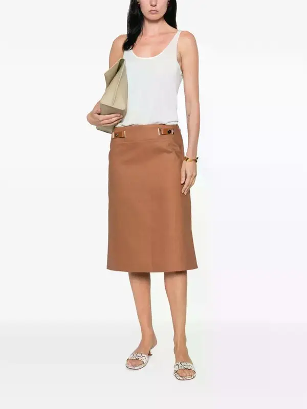 Fendi Buckle-detail Midi Skirt
