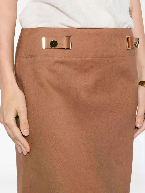Fendi Buckle-detail Midi Skirt