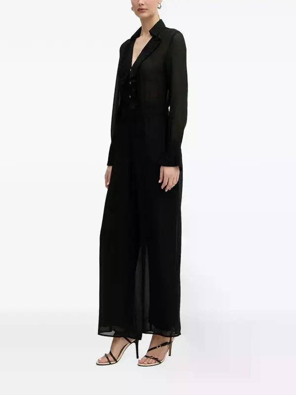 MORGAN Pleated-trim Wide-leg Jumpsuit
