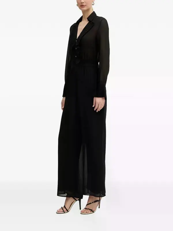 MORGAN Pleated Trim Wide-leg Jumpsuit